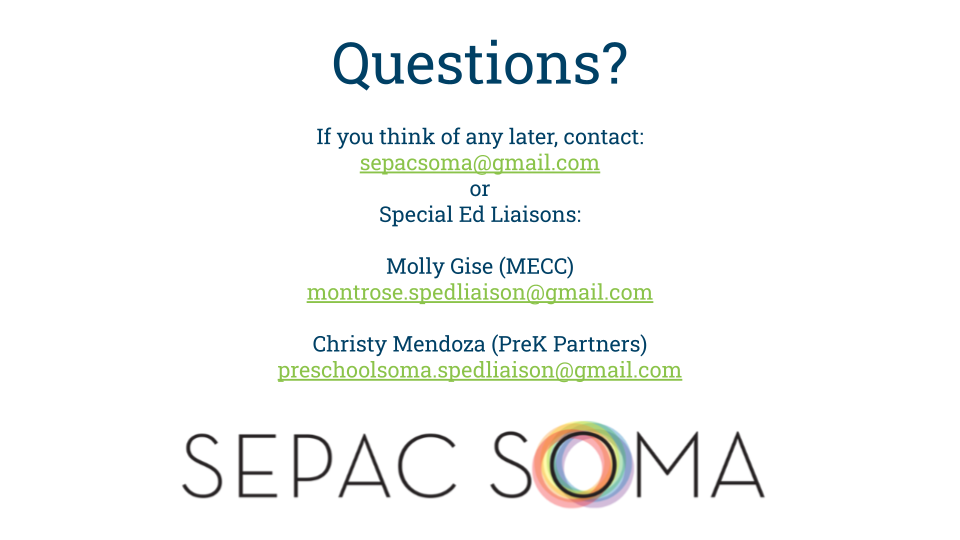 The ABCs of IEPs in PreK – SEPAC SOMA
